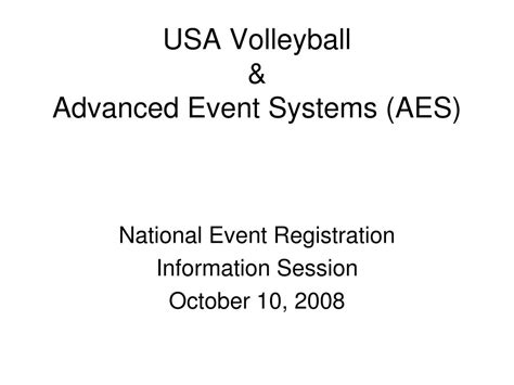 Ppt Usa Volleyball And Advanced Event Systems Aes Powerpoint