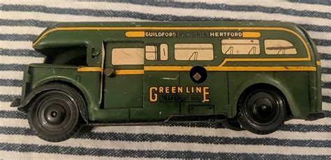 Wells Brimtoy Tinplate Tin Toy Green Line Bus Coach Wind Up Vintage Transport £26 71 Picclick Uk