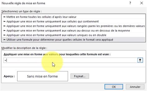 faire une mise en forme conditionnelle sur excel