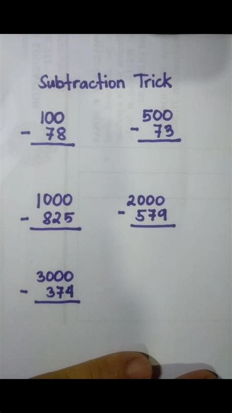 Subtraction Tricks Basic Math Review Or You Could Just Work It Out