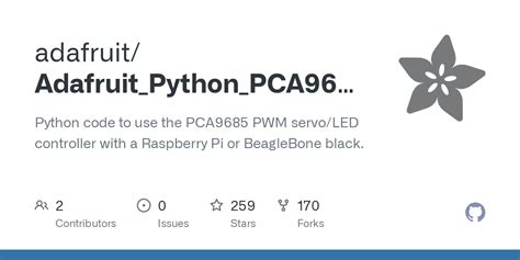 GitHub Adafruit Adafruit Python PCA9685 Python Code To Use The PCA9685 PWM Servo LED