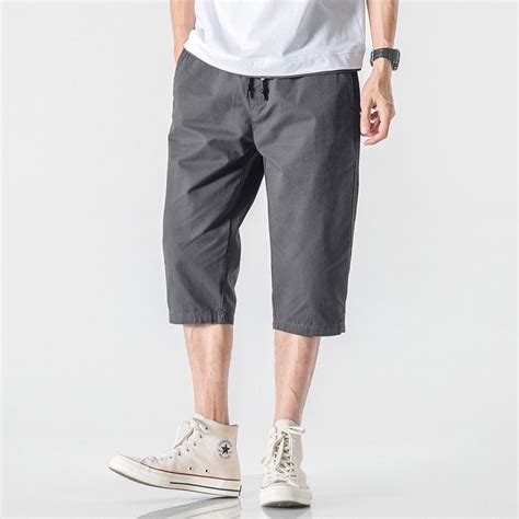 Three Quarter Pants Men Korean 3 4 Pants Summer Shorts Casual 3 Quarter