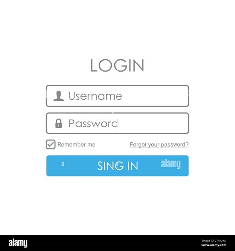Login User Interface Sign In Web Element Template Window For Website