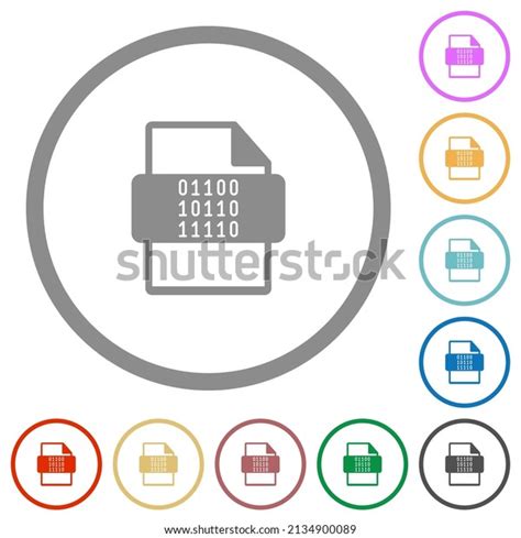 Binary File Type Flat Color Icons Stock Vector Royalty Free 2134900089 Shutterstock