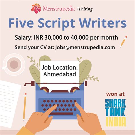 Menstrupedia Is Hiring 5 Script Writers Were Looking For Talented Script Writers To Join Our