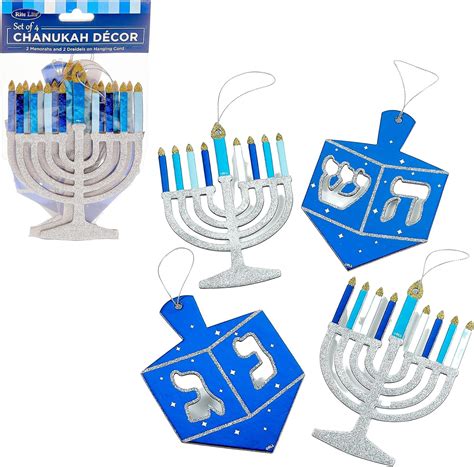 Rite Lite Hanukkah Hanging Decorations Set Of 4 Menorah