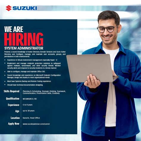 Farrukh Ahmed Khan On Linkedin Join Us As A System Administrator And Play A Key Role In