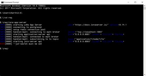 Not Able To Run Lora App Server In Windows 10 64 Bit Setup And