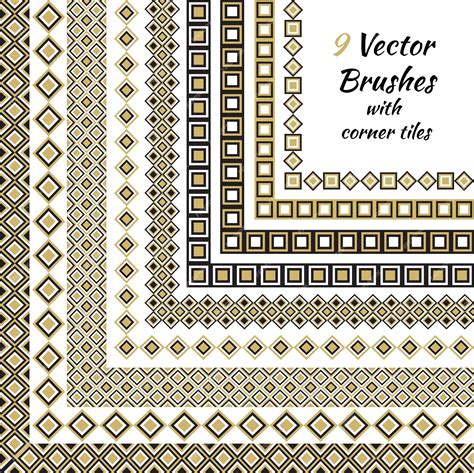 Premium Vector Decorative Vector Pattern Brushes With Inner And Outer