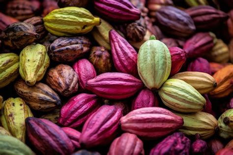 Premium Ai Image Colorful Cocoa Pods