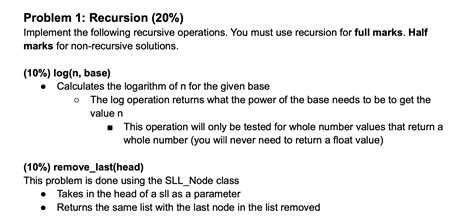 Solved Problem Recursion Implement The Following Chegg