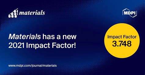Materials Receives Updated Impact Factor Of 3748 Materials Receives Updated Impact Factor Of 3748