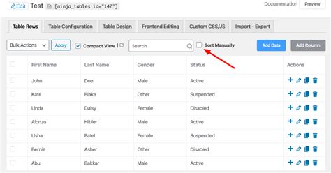 Rows Drag Drop Row Rearrangement With Ninja Tables