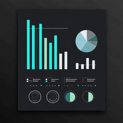 Simple Flat Vector Screen With Bar Graph And Pie Chart Premium Ai
