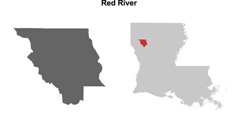 Red River Parish Louisiana Blank Outline Map Set 52839448 Vector Art