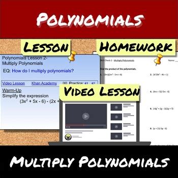 Polynomials Lesson Multiply Polynomials By Shawn Henry TPT