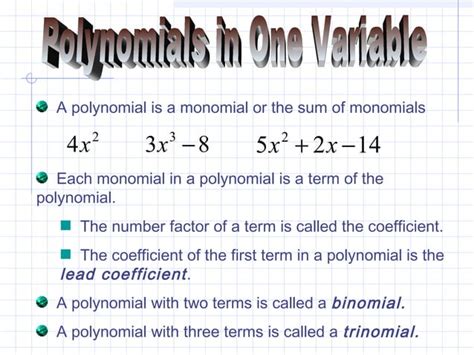 6 5 Polynomials 1 Ppt