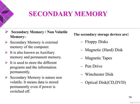 Memory Classification Ppt