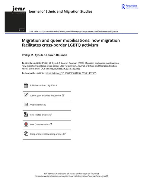 Pdf Migration And Queer Mobilisations How Migration Facilitates