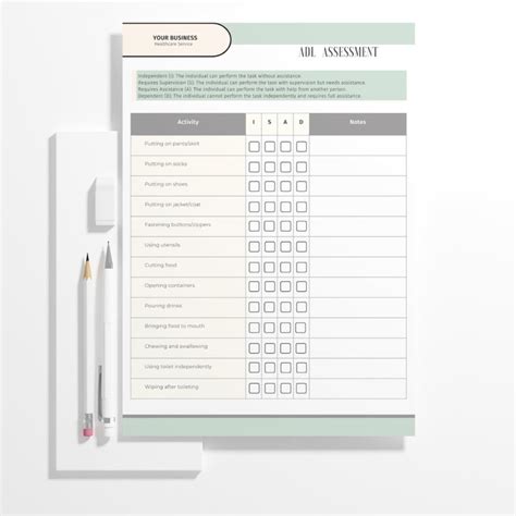 Adl Assessment Canva Template Etsy