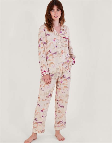 Bianca Print Pyjama Set Nude Pyjamas Monsoon Uk