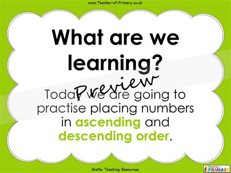 Ordering Numbers To 20 Year 2 Teaching Resources