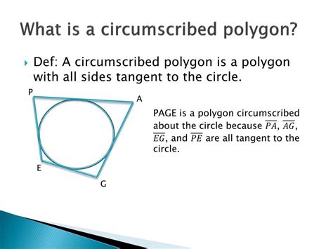 PPT Inscribed And Circumscribed Polygons PowerPoint Presentation ID
