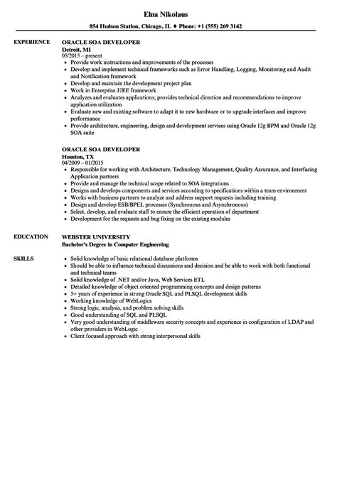 Oracle Soa Developer Resume Samples Velvet Jobs