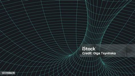 와이어프레임 3d 터널 원근 그리드 배경 텍스처 메시 웜홀 모델 벡터 일러스트레이션 0명에 대한 스톡 벡터 아트 및 기타 이미지 0명 3차원 형태 개념 Istock