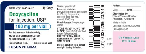 Doxycycline Injection Powder Lyophilized For Solution