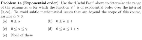 solved problem 14 exponential order use the useful fact