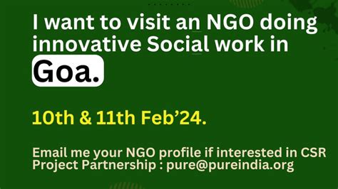 Prashant Pal On Linkedin Ngos From Goa Or Near By Districts Are