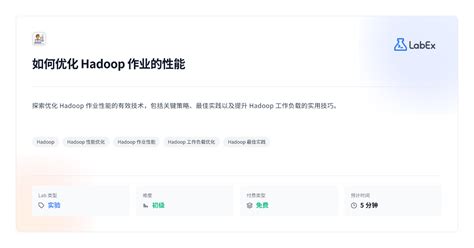 如何优化 Hadoop 作业的性能 Labex