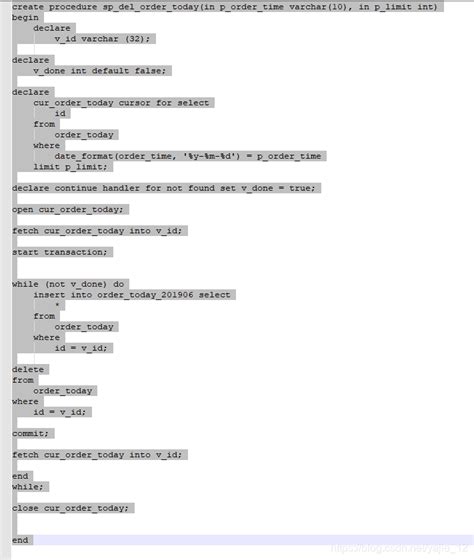 mysql存储过程迁移历史数据