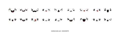 다양한 만화 이모티콘 세트 낙서의 얼굴 스톡 벡터로열티 프리 2233480127 Shutterstock