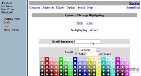 How To Highlight Messages In Squirrelmail Knowledgebase Verve