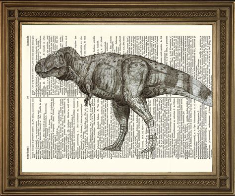 Tyrannosaurus Rex Dinosauro Stampa Vintage T Rex Rettili Antico