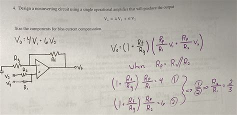 Solved Design A Noninverting Circuit Using A Single Chegg