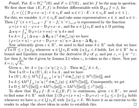 Fa Functional Analysis Differentiability Of Nemytskii Operator On Sobolev Space Mathoverflow