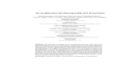An Architecture For Interoperable Iot Ecosystemsarne Broeringdeiot Ws