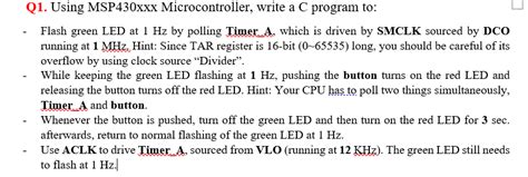 solved q1 using msp430xxx microcontroller write a c