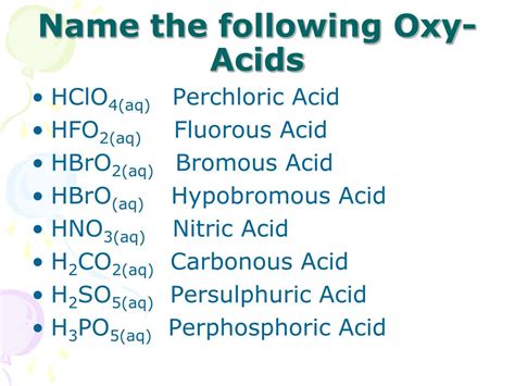 What Is The Chemical Formula Of The Oxyacid Perphosphoric Acid