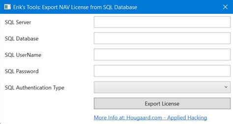 Export NAV License From SQL Server Hougaard Com