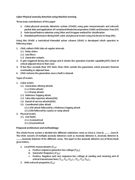 Cyber Physical Anomaly Detection Pdf Correlation And Dependence