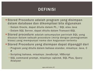 Stored Procedure Ppt