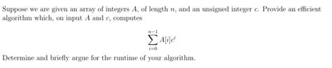 Solved Suppose We Are Given An Array Of Integers A Of Chegg Com