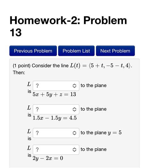 solved homework 2 problem 13 1 ﻿point ﻿consider the line