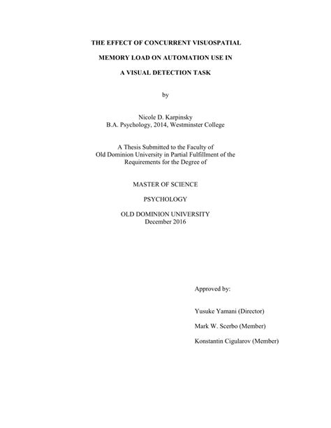 pdf the effect of concurrent visuospatial memory load on automation