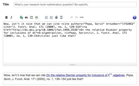 formatting citations to the literature on mathoverflow mathoverflow meta