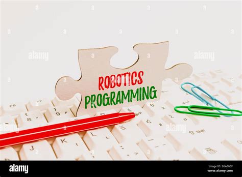 Writing Displaying Text Robotics Programming Business Concept Software That Used To Perform